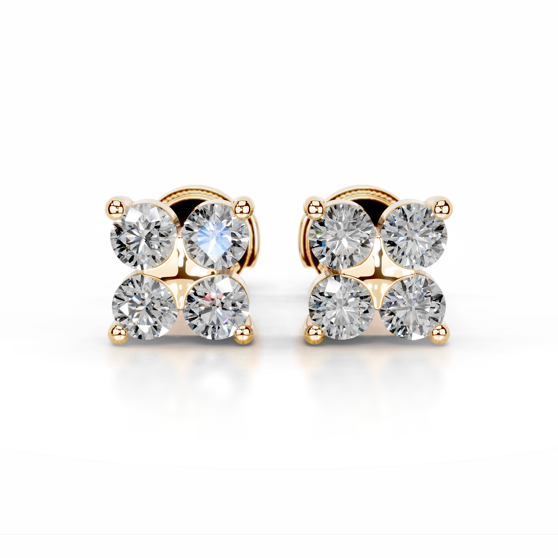 Best Brilliance Aurelia Diamond Studs Earrings 0.40 Carat 18K Yellow Gold