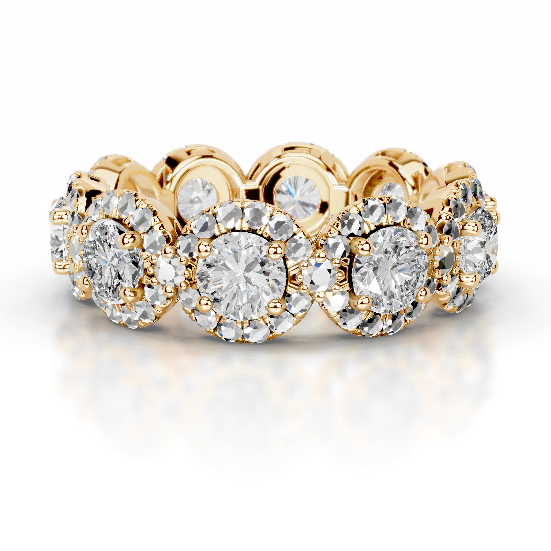 Londyn Diamond Halo Wedding Ring 3.20 Carat 18K Yellow Gold