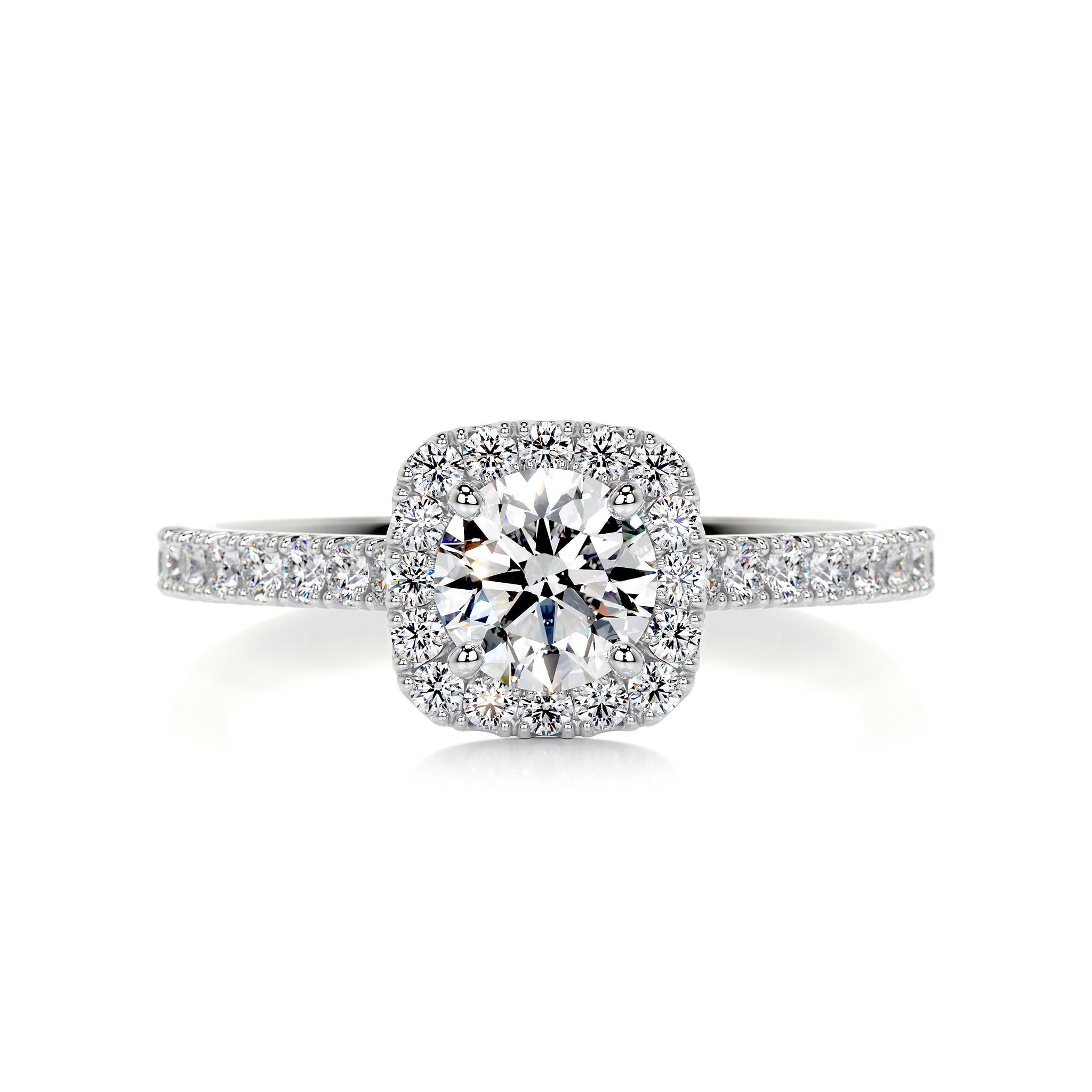 Claudia Diamond Engagement Ring - 14K White Gold, Halo, Round, 5.85 Carat – Best Brilliance