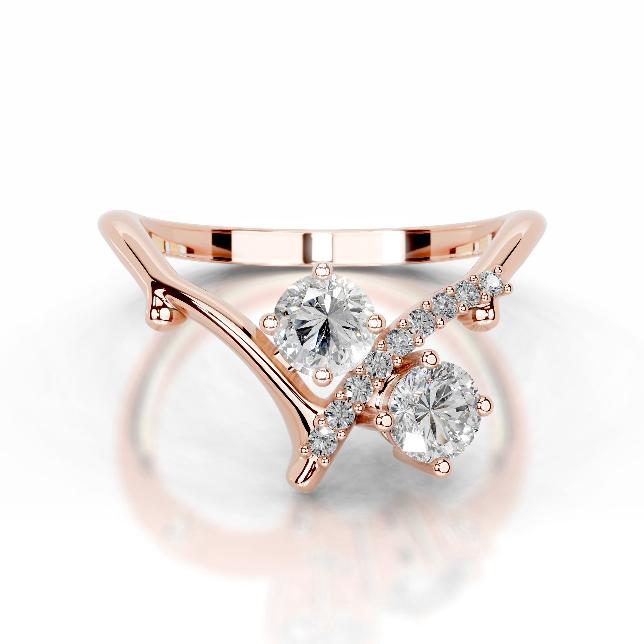 Blooming Eternity Lab Grown Diamond Ring - 14K Rose Gold, Special, Round&Round, 0.5 Carat – Best ...