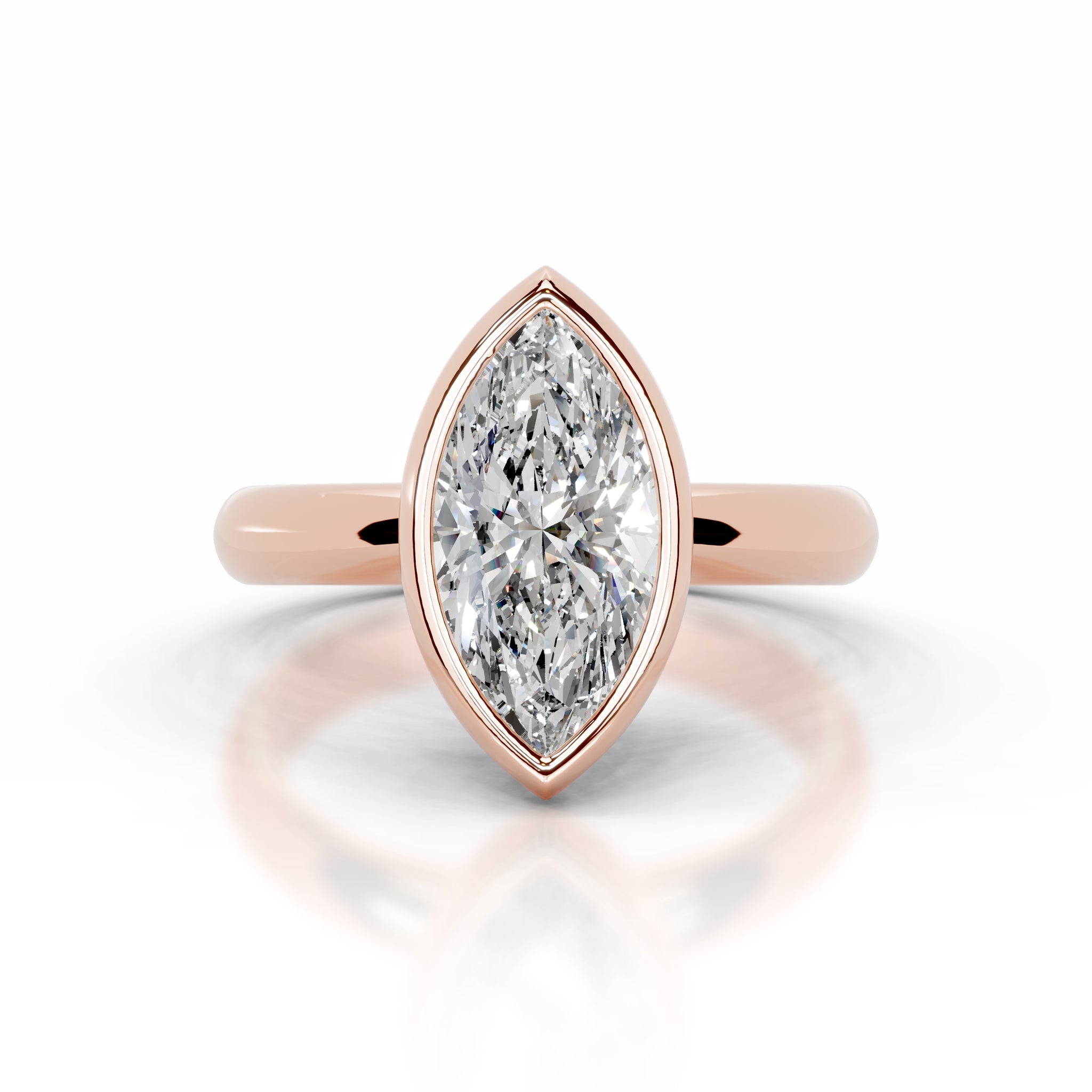 Kaylee Diamond Engagement Ring - 14K Rose Gold, Solitaire, Marquise, 2 ...