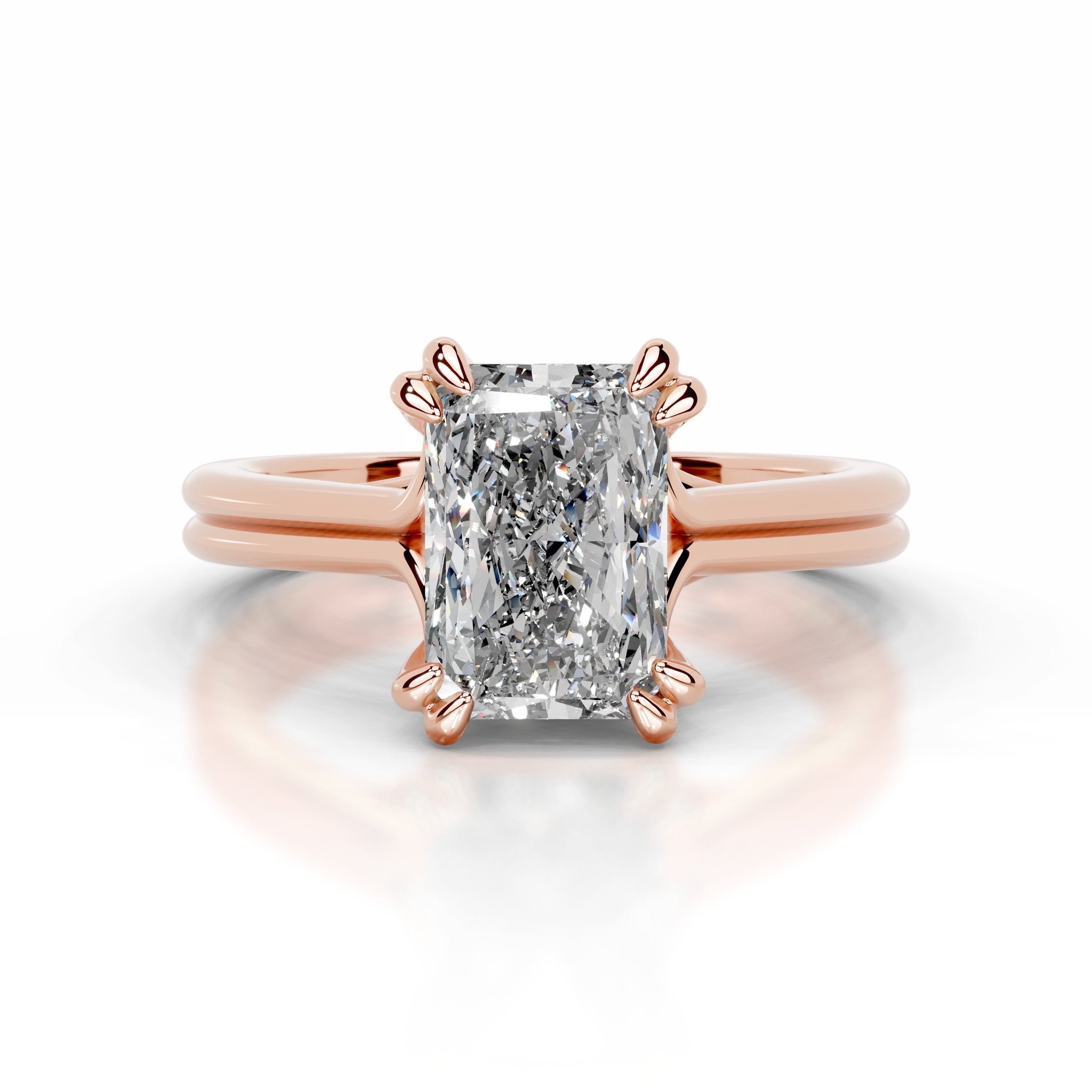 Calliope Diamond Engagement Ring - 14K Rose Gold, Solitaire, Radiant, 2 ...
