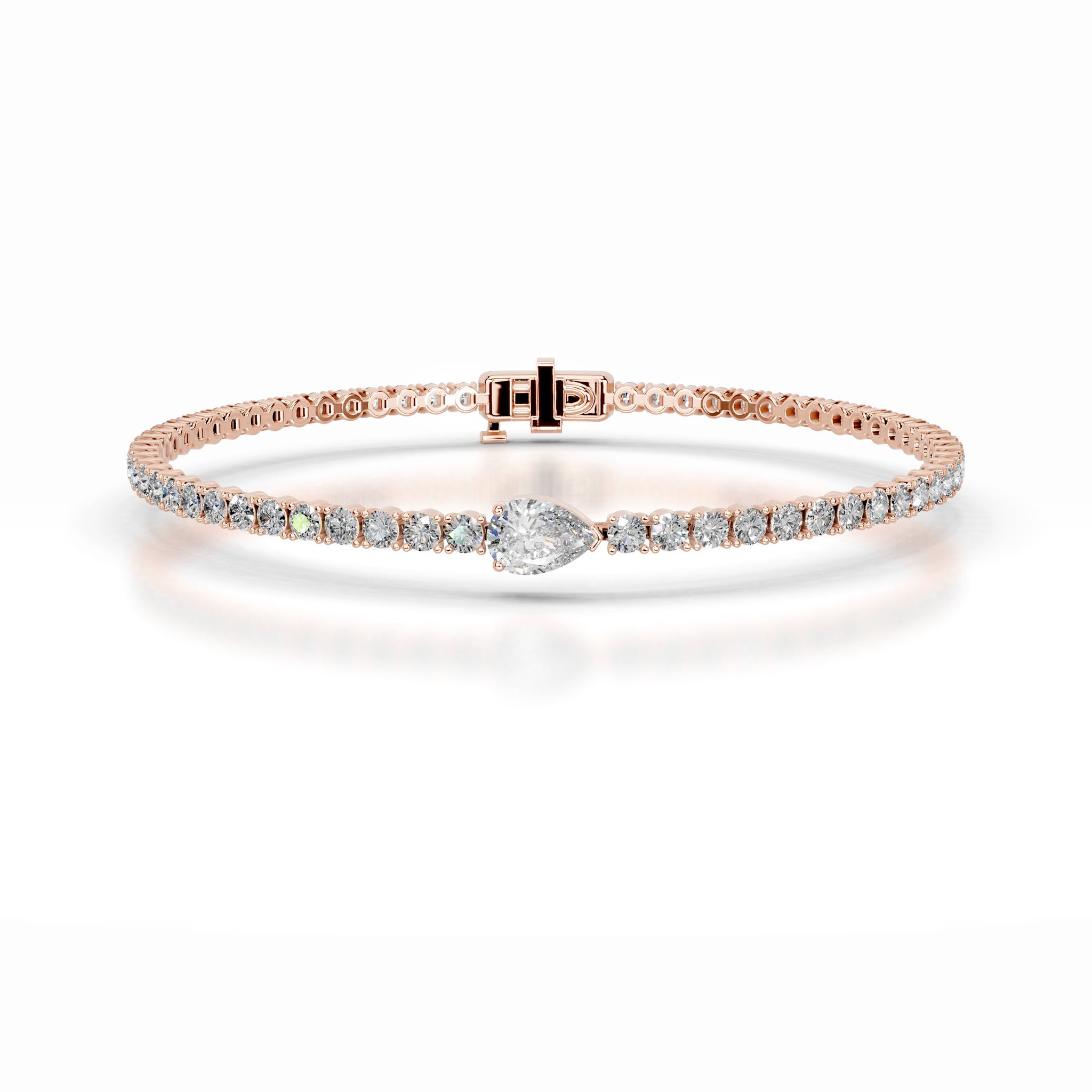 Cheryl Diamond Bracelet - 14K Rose Gold, Tennis, Pear, 1 Carat – Best ...