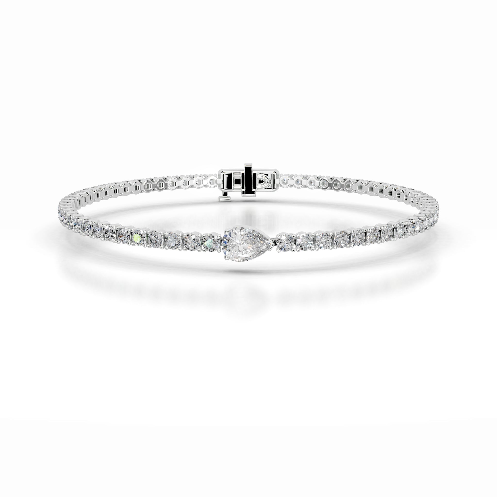 Cheryl Diamond Bracelet - 14K White Gold, Tennis, Pear, 1 Carat – Best ...