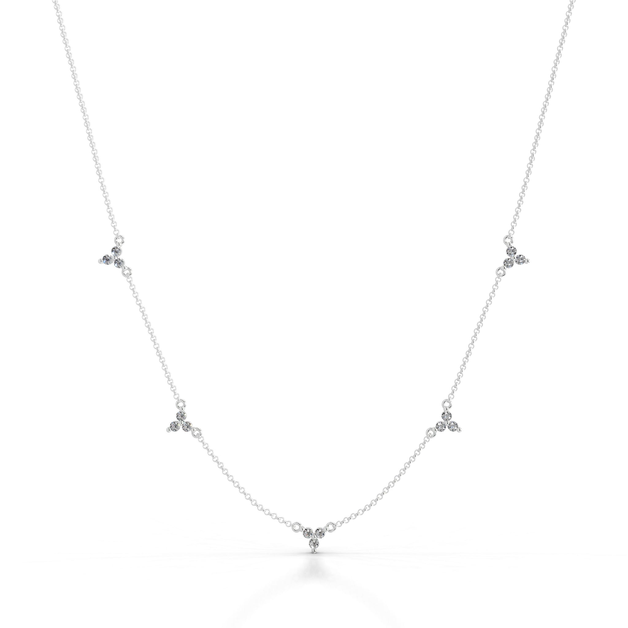 Seraphina Lab Grown Diamond Chain Collier - 18K White Gold, Solitaire ...