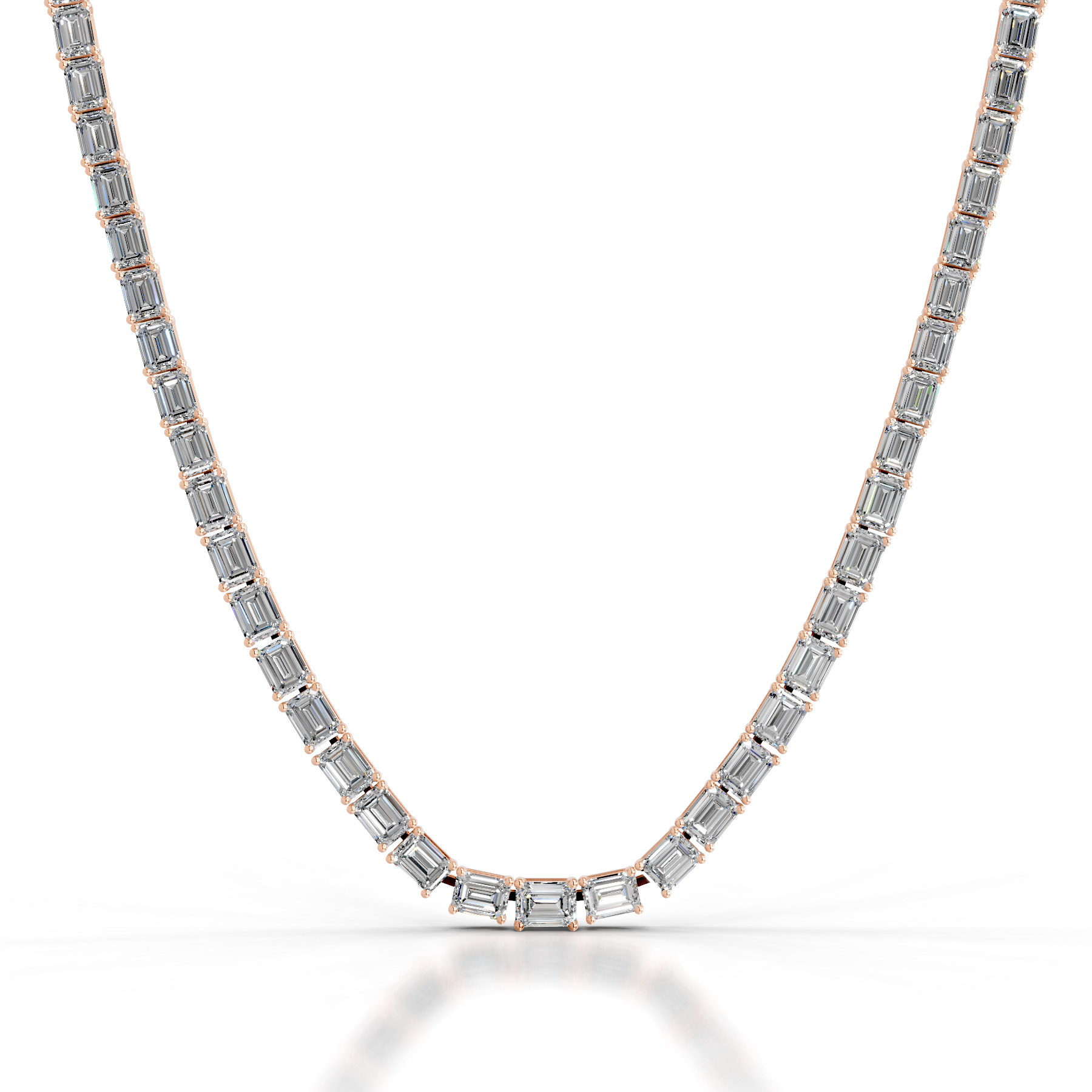 Athena Lab Grown Diamond Tennis Collier, Collier, 15 Carat 14K Rose ...