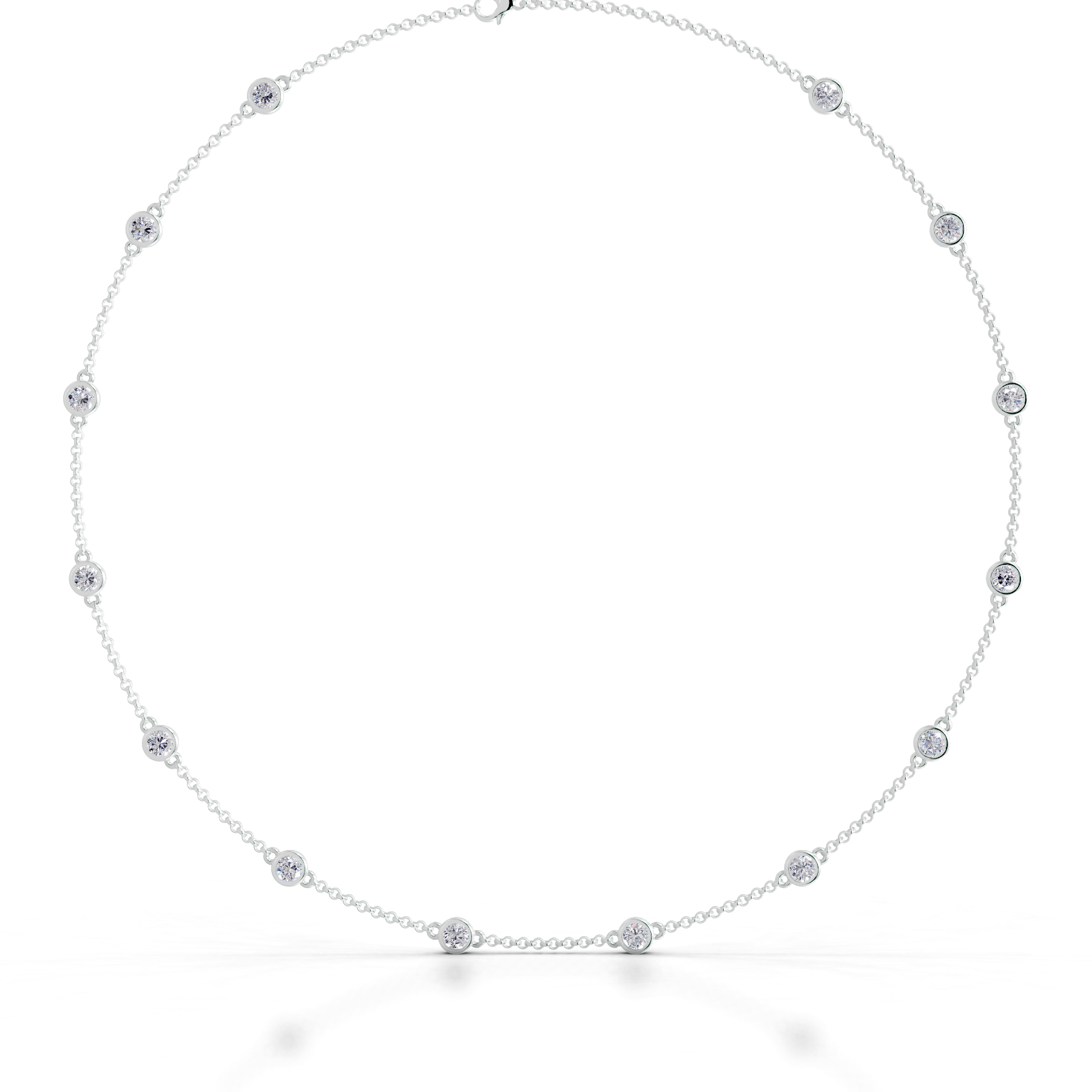 Tamira Lab Grown Diamond Collier (3 Carat) -14K White Gold, Collier, 3 ...