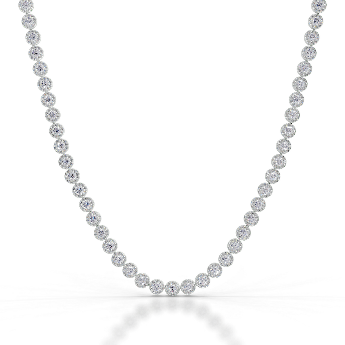 Gaynelle Lab Grown Diamond Tennis Collier (10 Carat) -18K White Gold ...