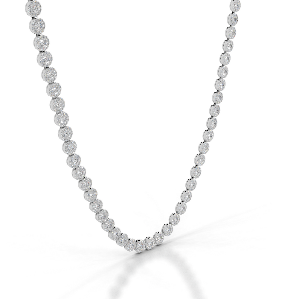 Gaynelle Lab Grown Diamond Tennis Collier (10 Carat) -18K White Gold ...