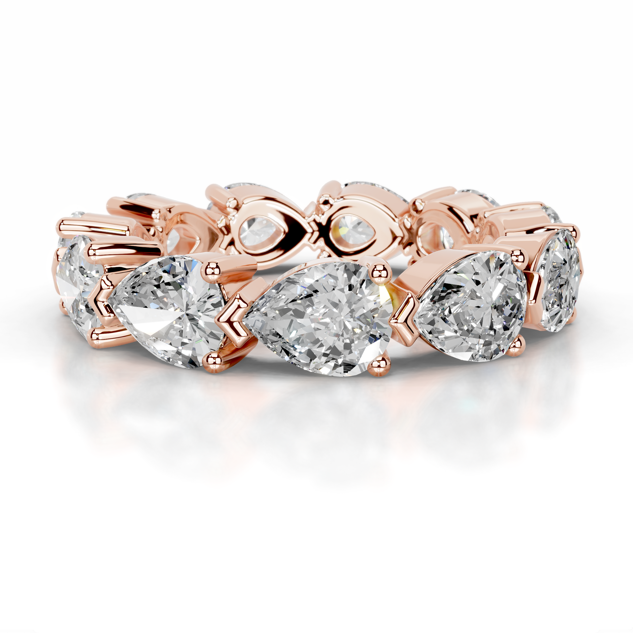 Tyrell Diamond Wedding Ring (4.50 Carat) -14K Rose Gold, Eternity, 4.5 ...