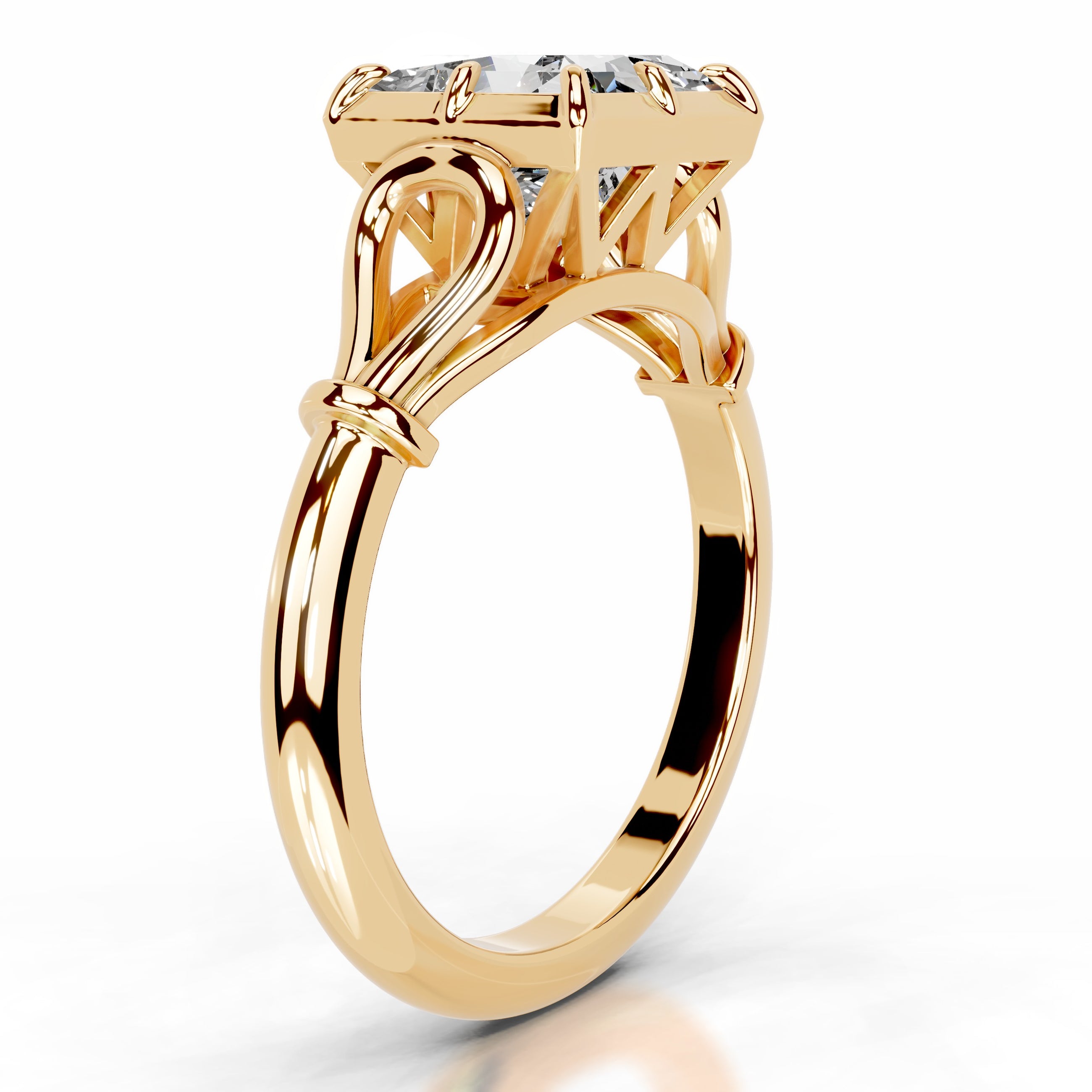 Estrella Lab Grown Diamond Ring - 18K Yellow Gold, Solitaire, Princess ...