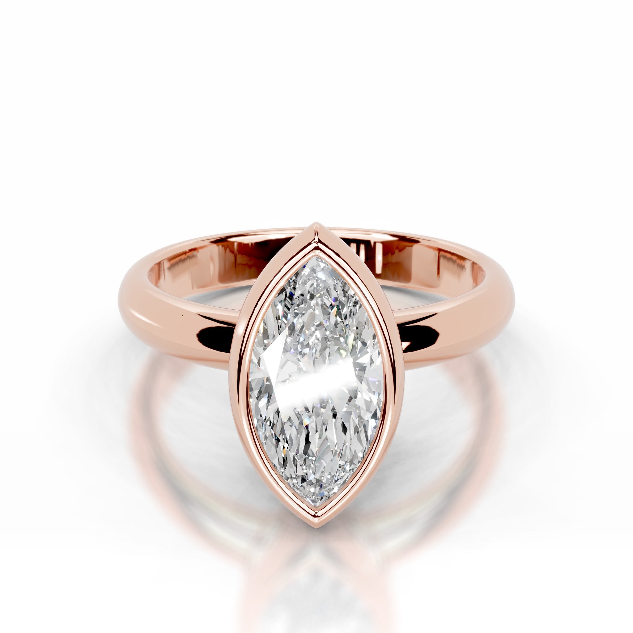 Kaylee Lab Grown Diamond Ring - 14K Rose Gold, Solitaire, Marquise, 2 ...