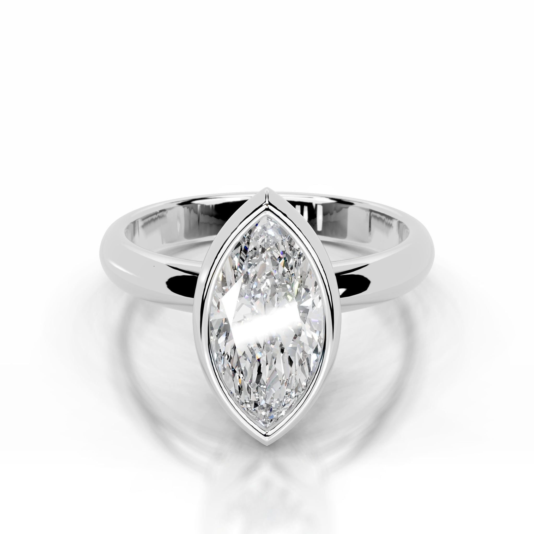 Kaylee Lab Grown Diamond Ring - 14K White Gold, Solitaire, Marquise, 2 ...
