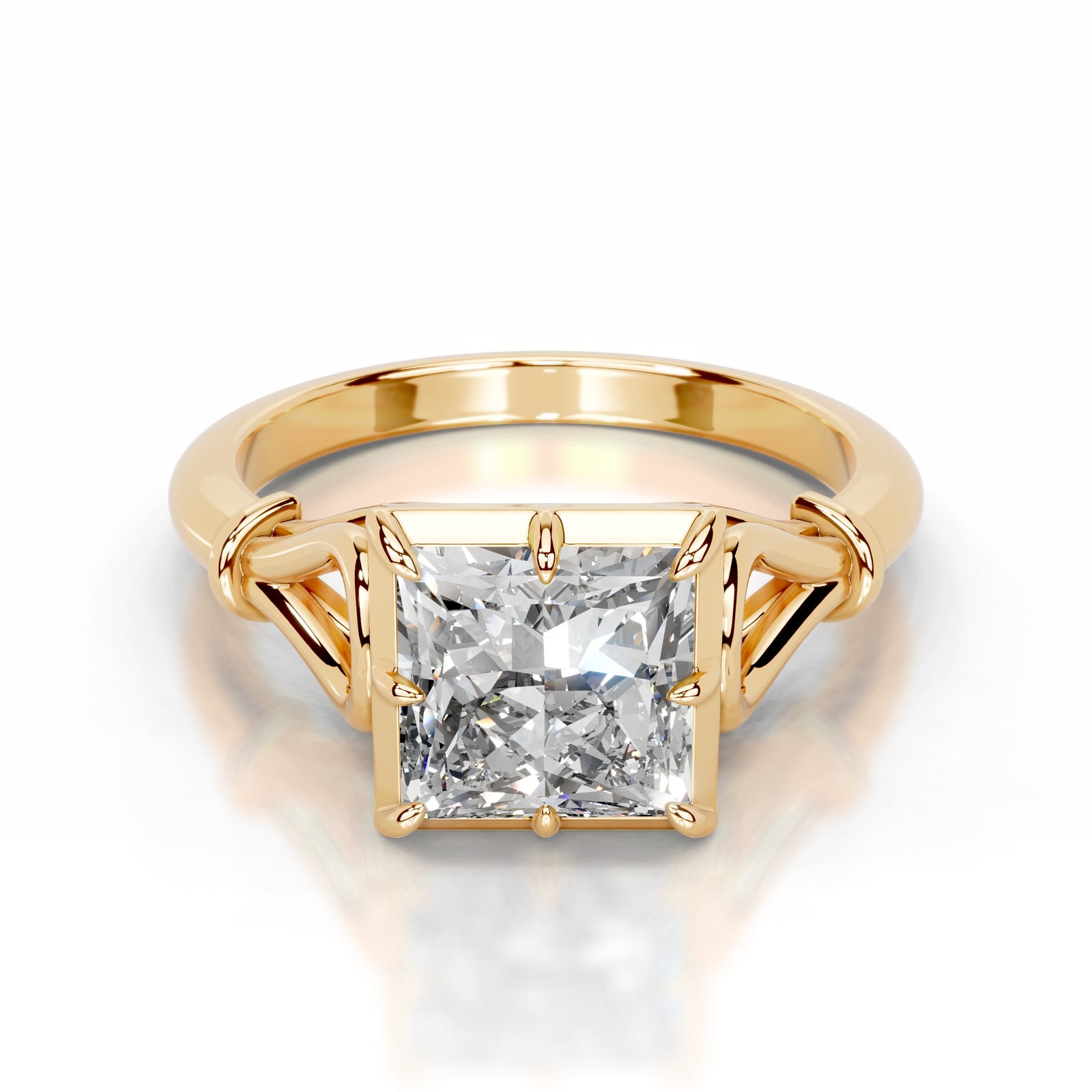 Estrella Lab Grown Diamond Ring - 18K Yellow Gold, Solitaire, Princess ...