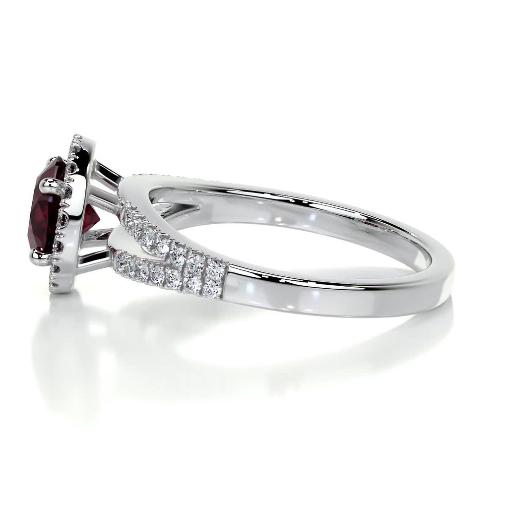 Hazel Gemstone & Diamonds Ring, Halo, 1.25 Carat, Platinum – Best ...