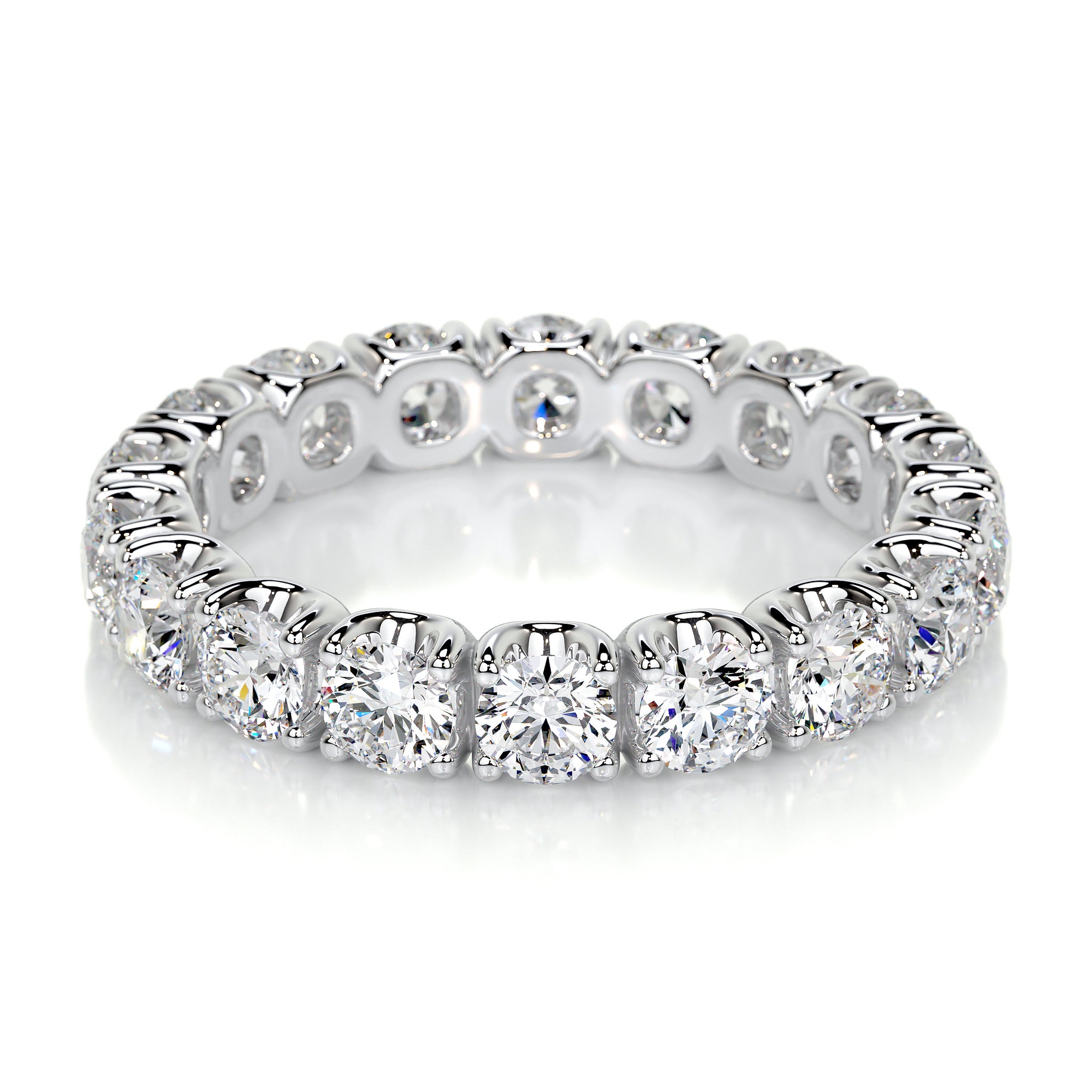 Trinity Lab Grown Eternity Wedding Ring (2.4 Carat) -14K White Gold ...