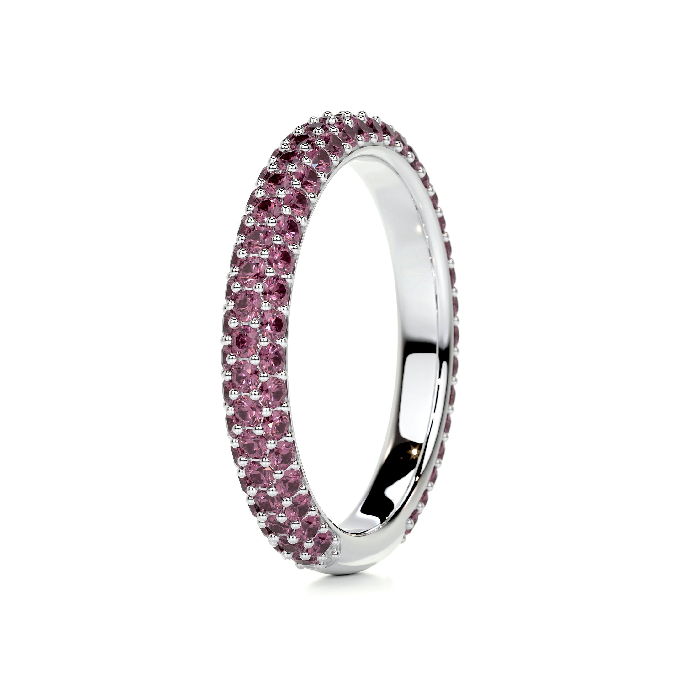 Emma Pink Gemstone Wedding Ring, Side Stones, 1.25 Carat 14K White Gold ...