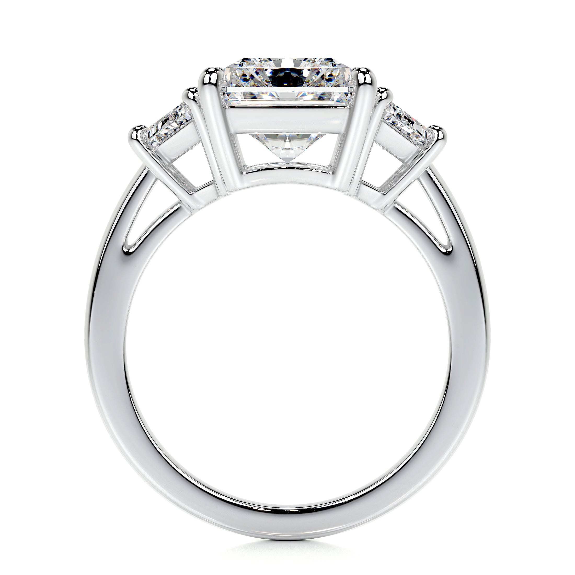 Radiant Skylar Lab Grown Diamond Ring -14K White Gold, 3 Stones ...