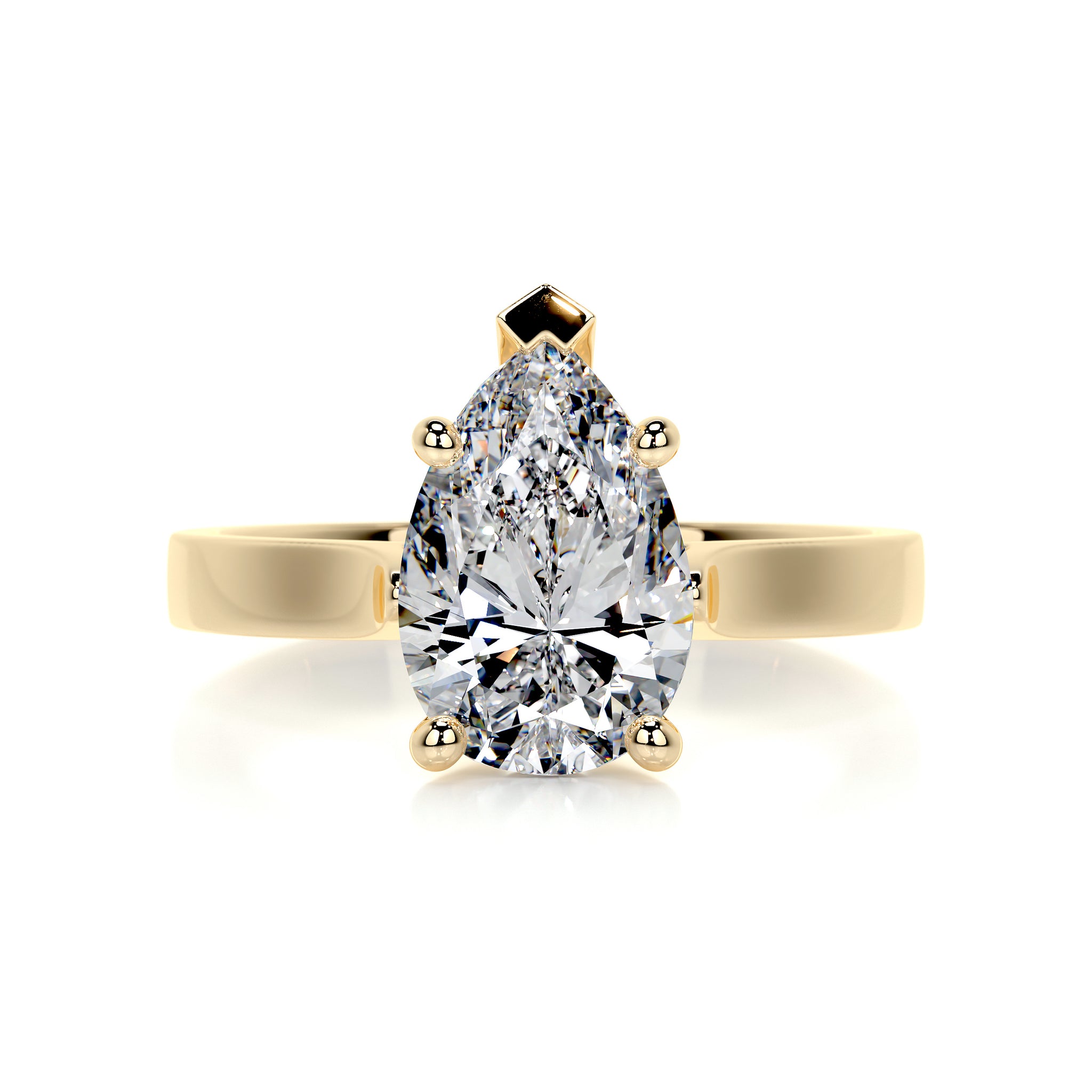 Pear Jessica Diamond Engagement Ring -18K Yellow Gold, Solitaire, Pear ...