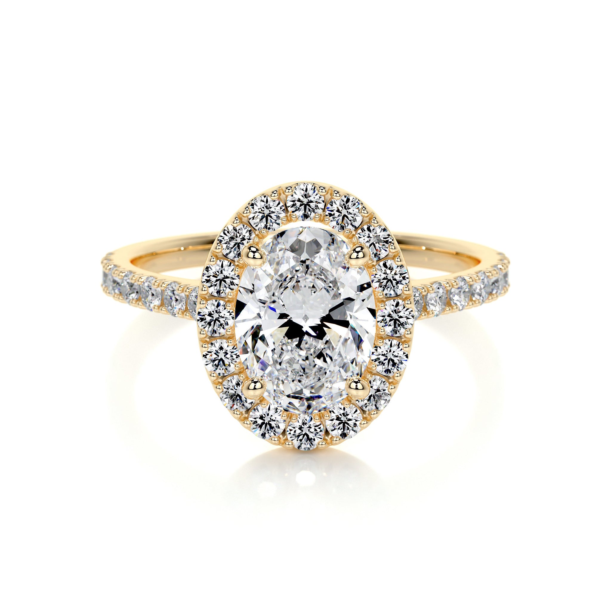 Maria Lab Grown Diamond Ring - 18K Yellow Gold, Halo, Oval, 1 Carat ...
