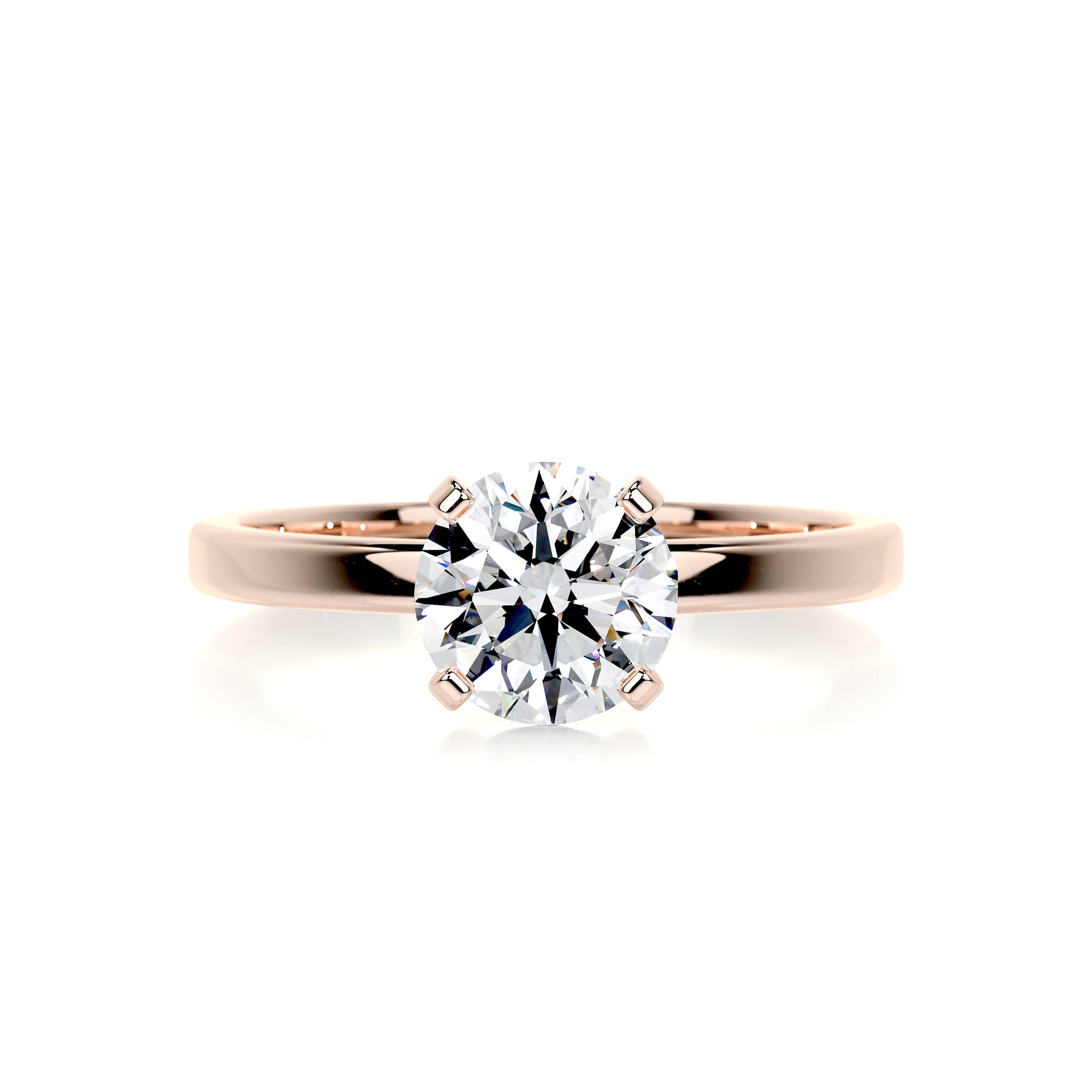 Jessica Diamond Engagement Ring -14K Rose Gold, Solitaire, Round, 1 ...