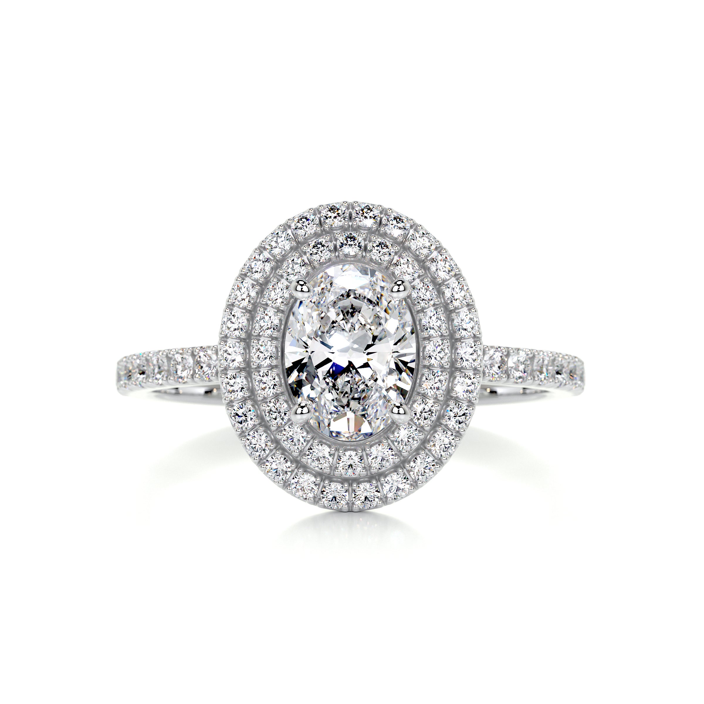 Nora Diamond Engagement Ring -Platinum, Double Halo, 1.75 Carat, – Best ...