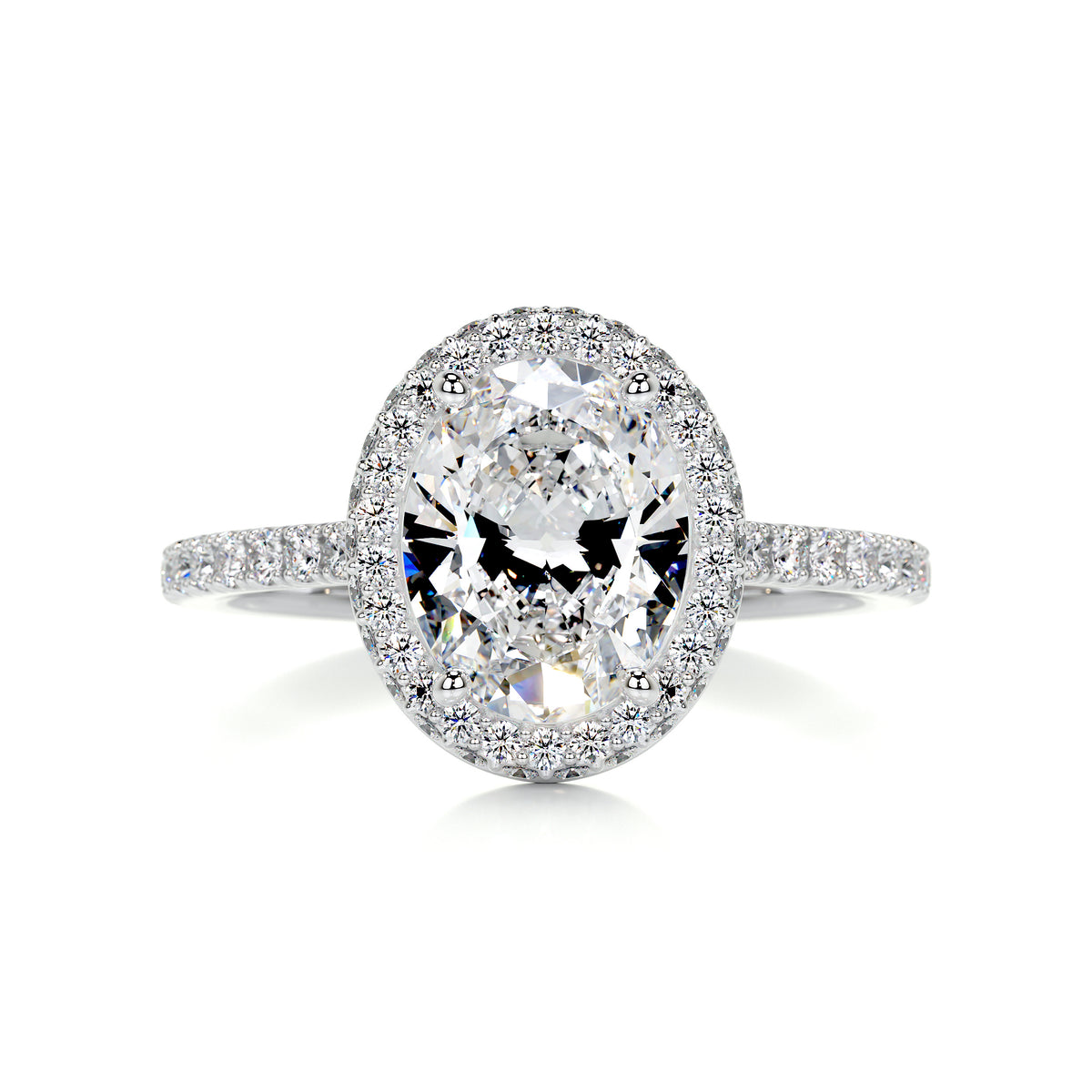 Parker Diamond Engagement Ring -14K White Gold, Halo, 2.40 Carat ...