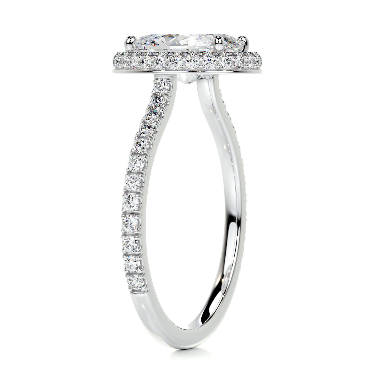 Parker Diamond Engagement Ring -14K White Gold, Halo, 2.40 Carat ...